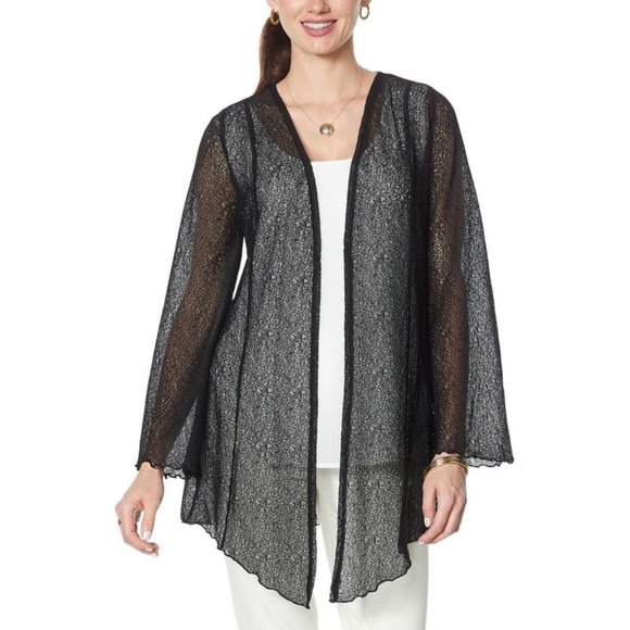 Colleen Lopez | Tops | Colleen Lopez Longsleeve Raschel Lace Cardigan ...